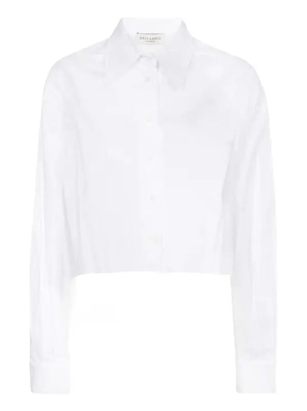 Ermanno Scervino Embroidered-logo Cotton Shirt - White