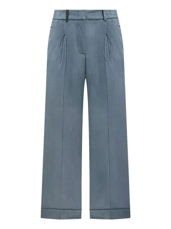 Peserico Pleated-front Cuffed-hem Trousers - Blue