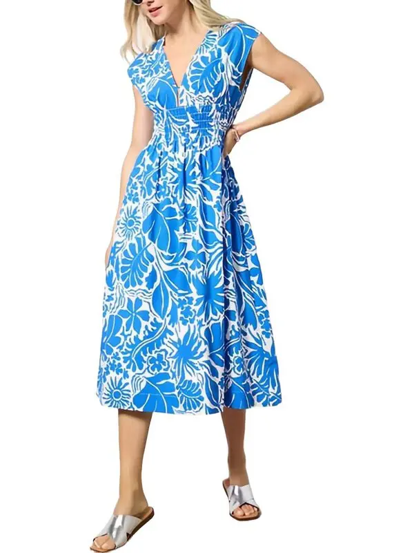 Rails Roxanne Floral-pattern Midi Dress - Blue