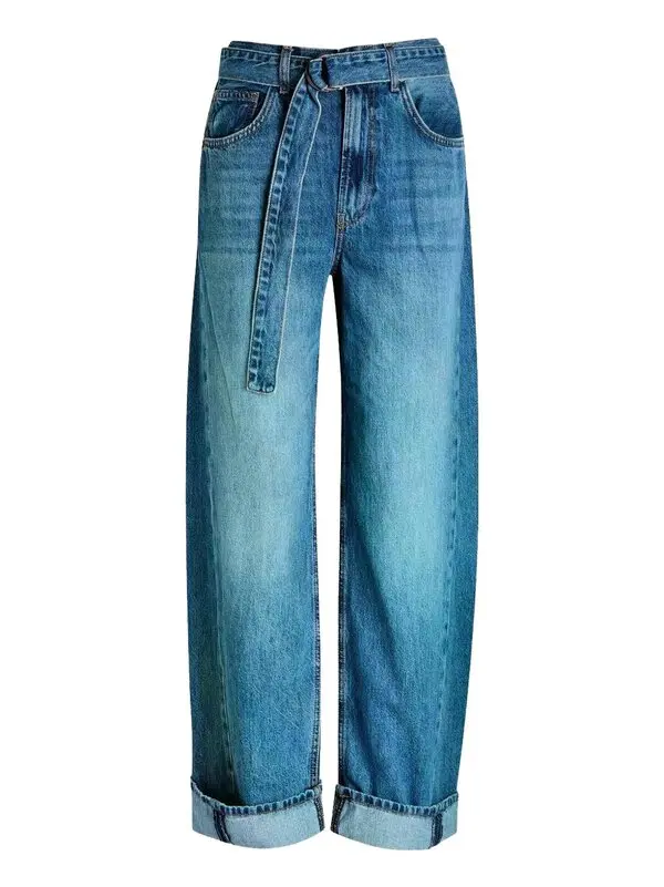 Free People East Bay Cuffed Jeans - Blue