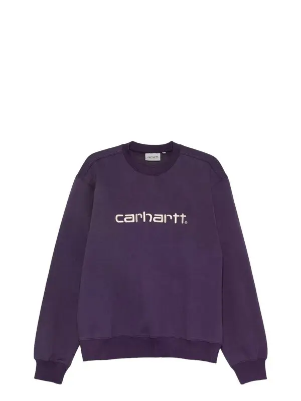 Carhartt Work In Progress Logo-detail Crew-neck Sweatshirt - Purple