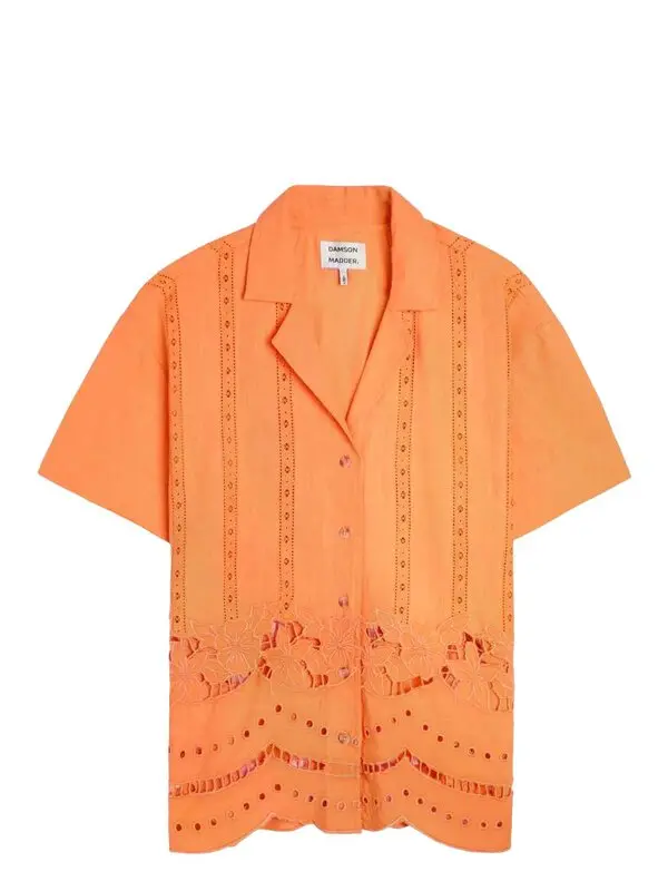 DAMSON MADDER Martina Broderie Shirt - Orange