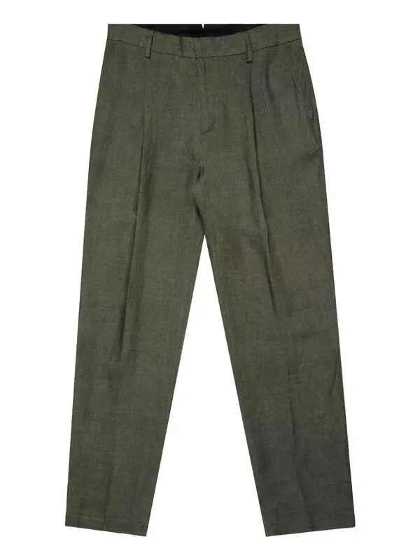 Sunspel Tailored Linen Trousers - Green