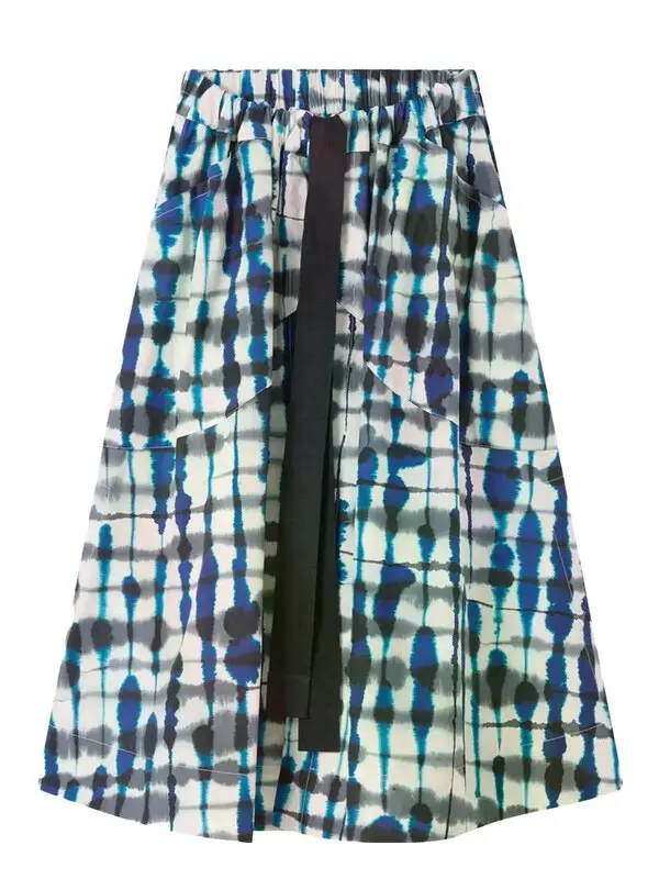 LEE MATHEWS Tie-dye Panelled Skirt - Blue