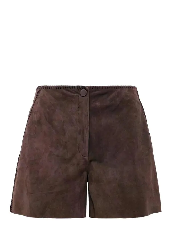 BLUGIRL Crochet Suede Shorts - Brown