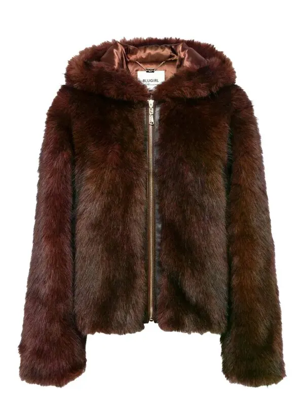 BLUGIRL Hooded Faux-fur Jacket - Brown