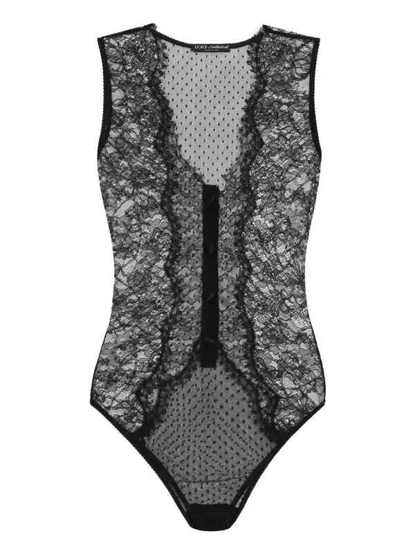 Dolce & Gabbana Lace-paneled Bodysuit - Black