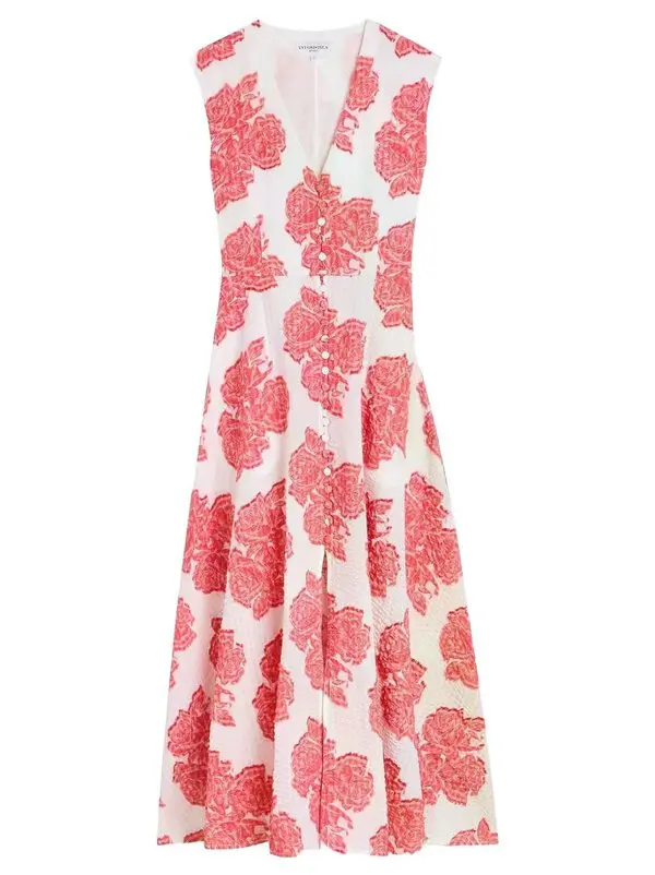 Evi Grintela Caroline Floral Print Midi Dress - White