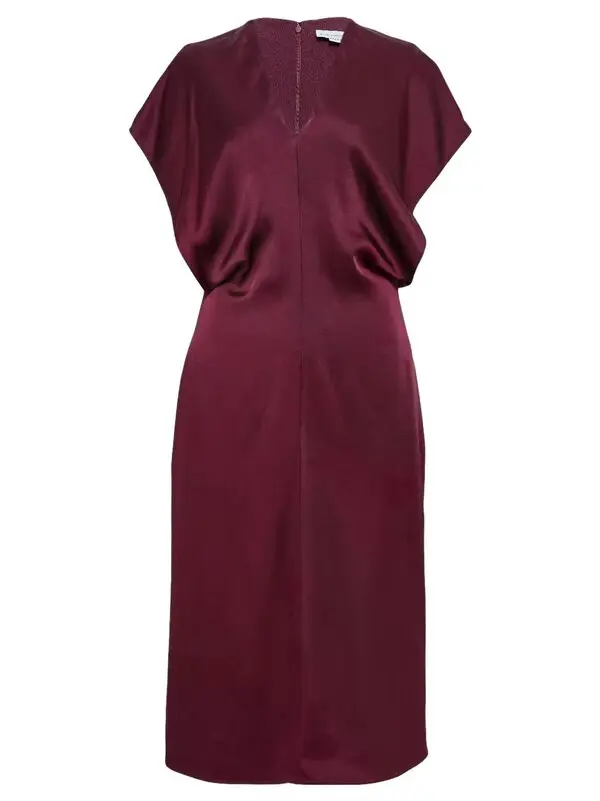 Stella McCartney V-neck Satin Dress - Red