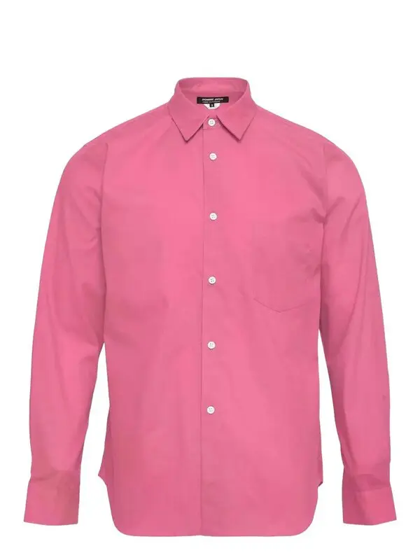 Comme Des Garçons Long-sleeved Patch-pocket Shirt - Pink