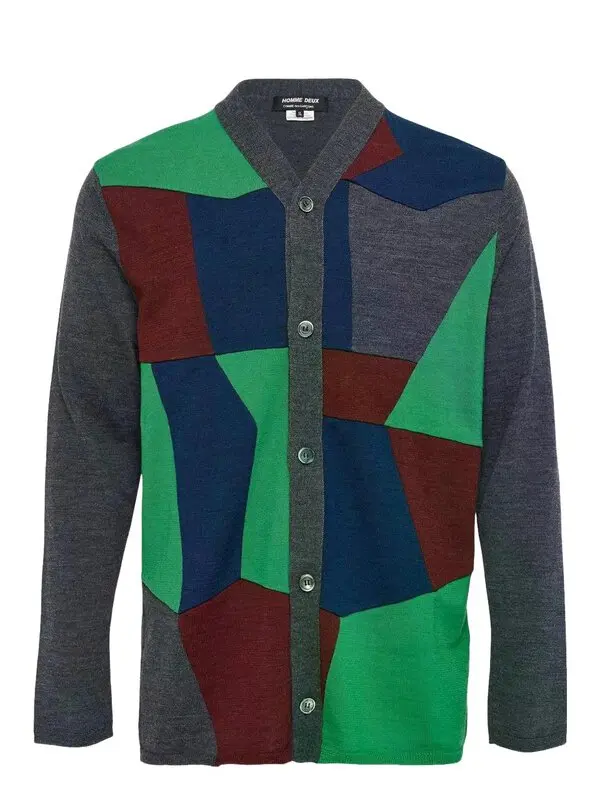 Comme Des Garçons Patchwork Cardigan - Grey