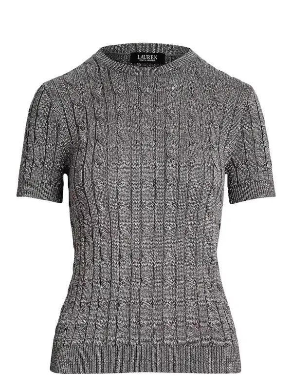 Ralph Lauren Cable Knit Short-sleeve Sweater - Grey
