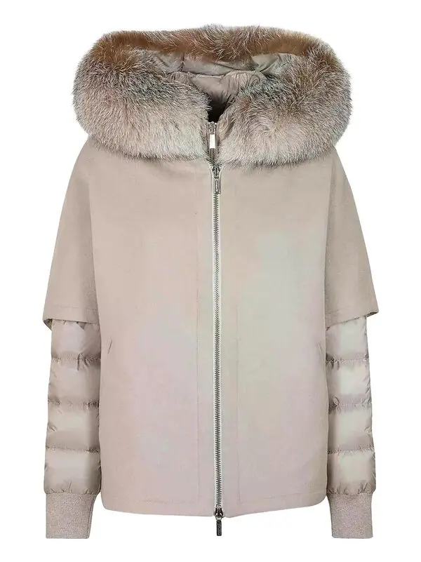 MOORER Pegaso Hooded Jacket - Neutrals