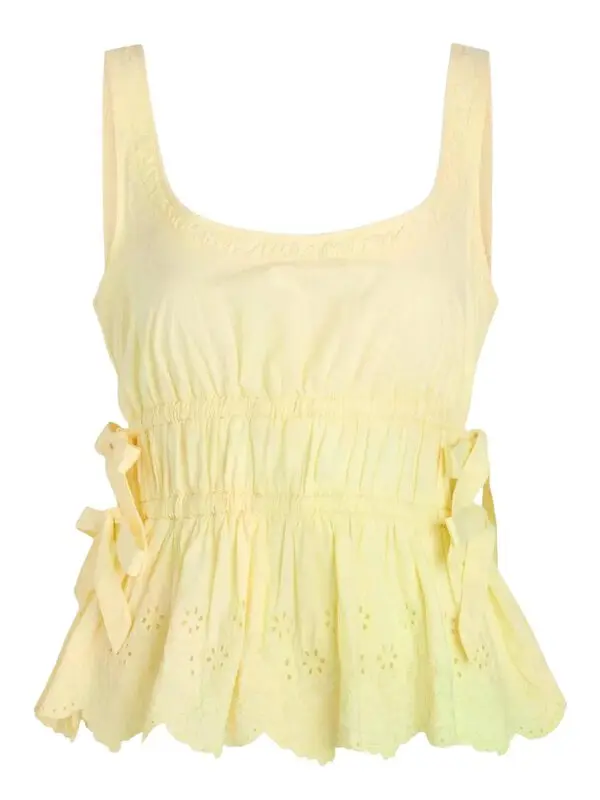 DAMSON MADDER Eyelet Tie Top - Yellow