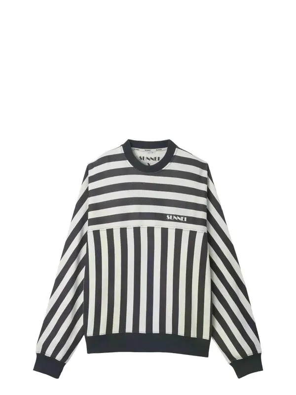 Sunnei X Biffi Striped Crew-neck Sweatshirt - Blue