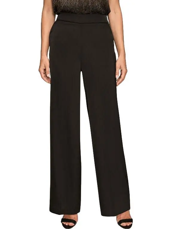 Donna Karan New York Wide Leg Charmeuse Trousers - Black
