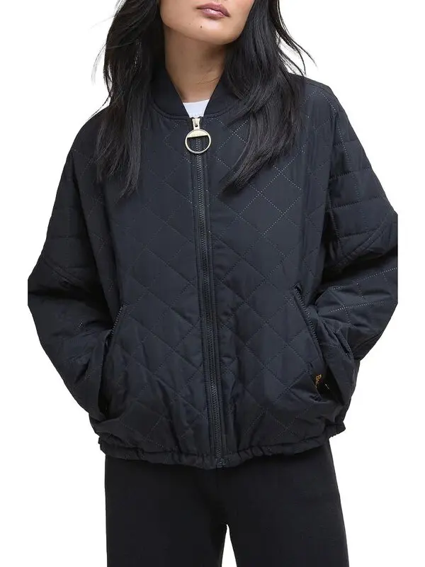 Barbour Emlyn Quilted Bomber Jacket - Black/ancient