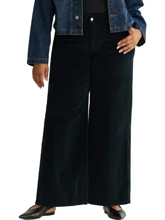 Warp + Weft Nce High-waist Wide-leg Corduroy Jeans - Knight