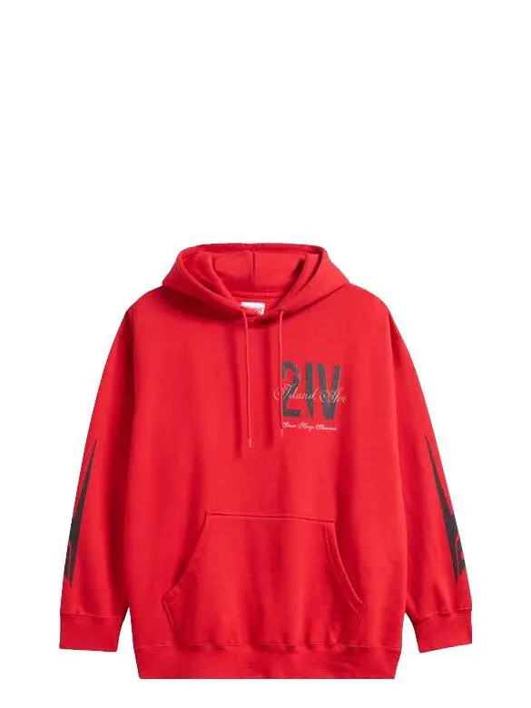 ISLAND AVENUE Graphic Hoodie - Red