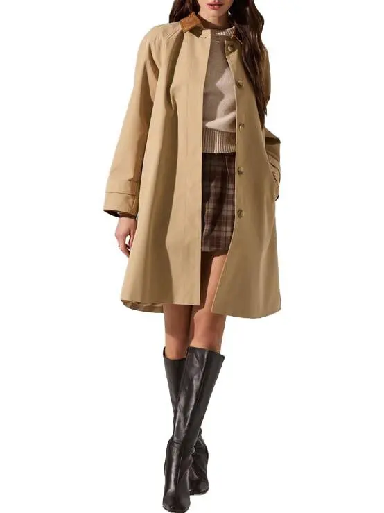 Astr The Label Raiden Swing Coat - Light Khaki