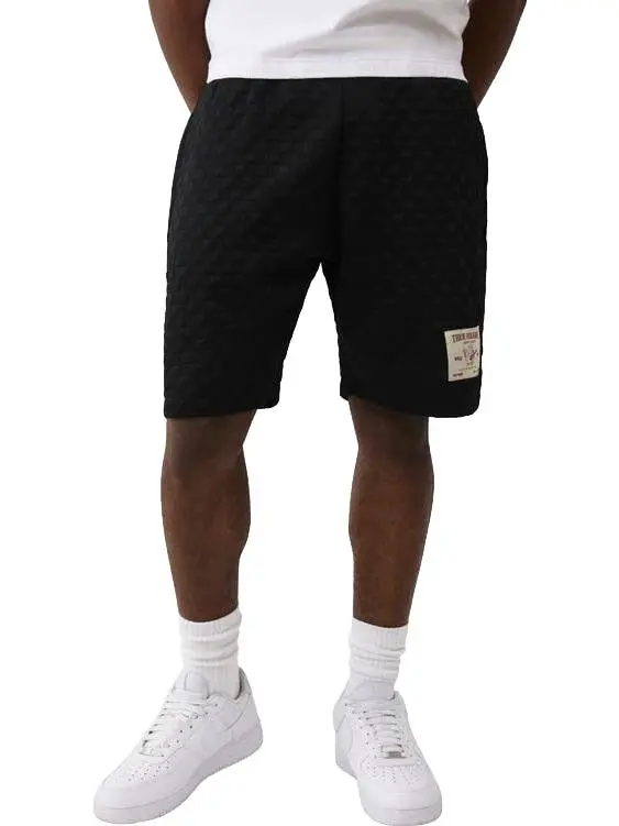 True Religion Checkered Quilt Shorts - Jet Black