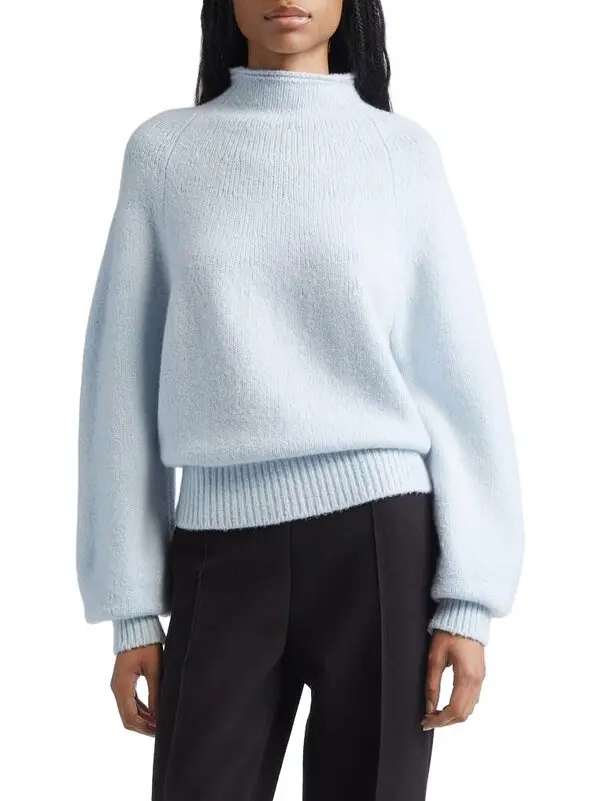 Proenza Schouler Cashmere Blend Funnel Neck Sweater - Light Blue