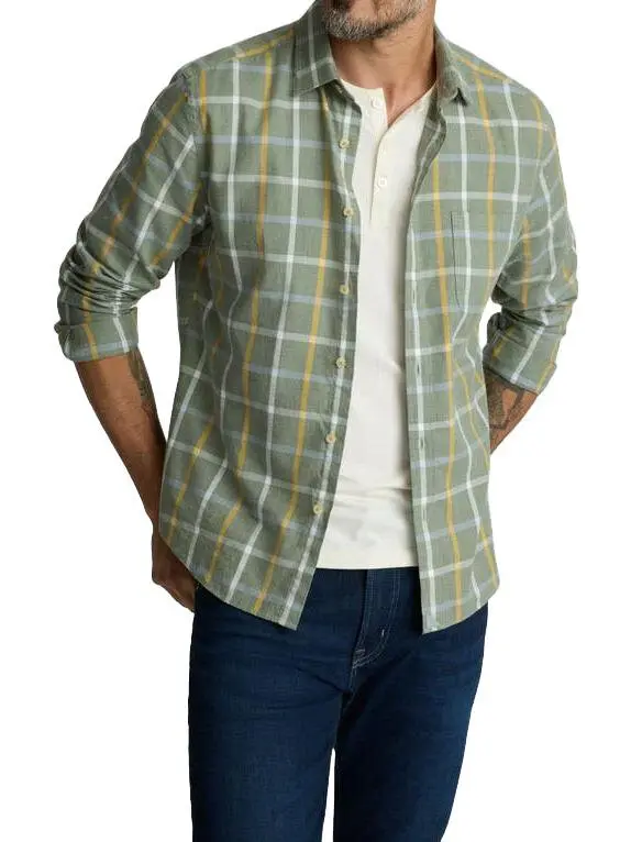 UNTUCKIT Silva Windowpane Check Cotton Flannel Button-up Shirt - Green