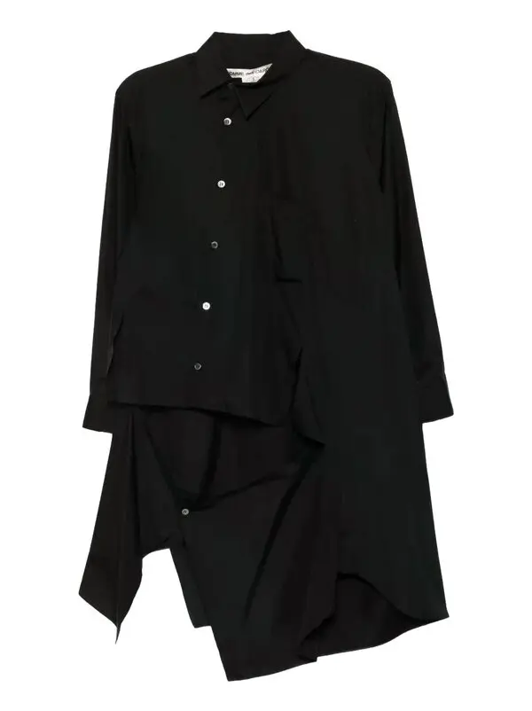 Comme Des Garçons Cut-out Cotton Shirt - Black