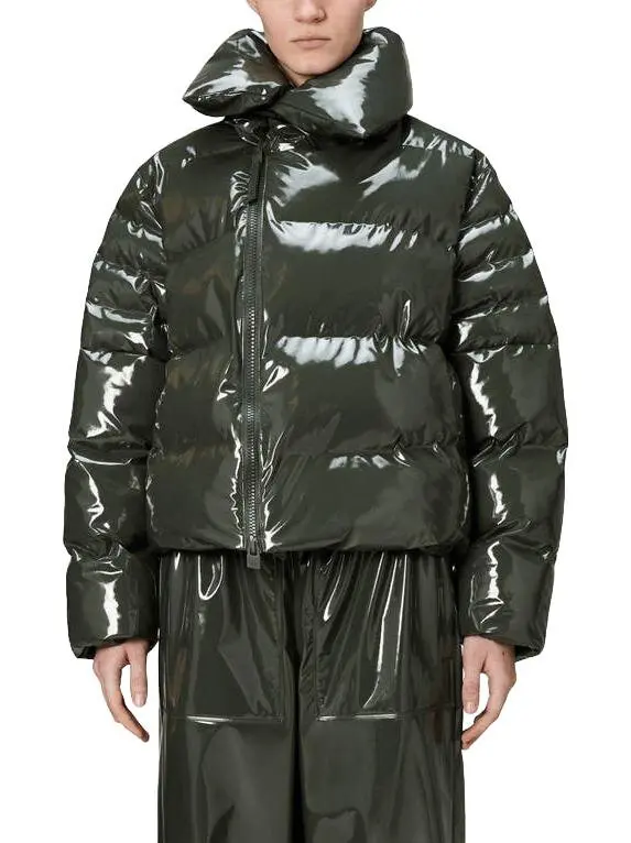 Rains Alta Vision Cropped Puffer Jacket - Swamp