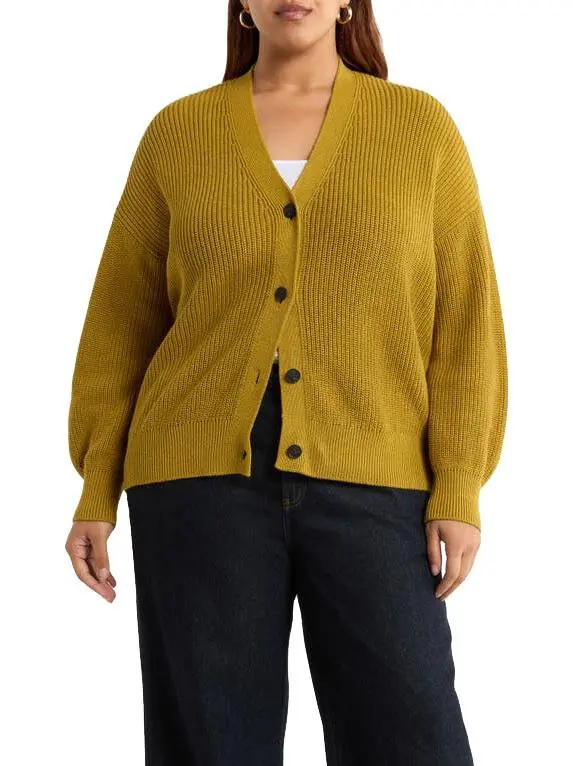 SEASALT CORNWALL Winding Creek Oversize Organic Cotton Cardigan - Pear