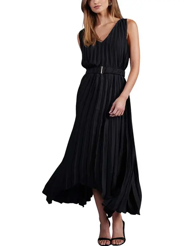 BISHOP + YOUNG Highbrow Pleat Dress - Black