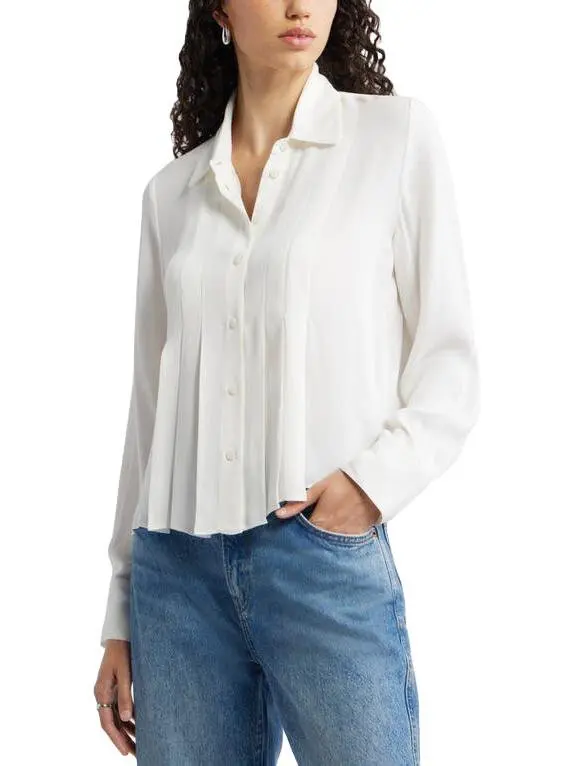 Nordstrom Tux Pleated Button-up Shirt - Ivory Tofu