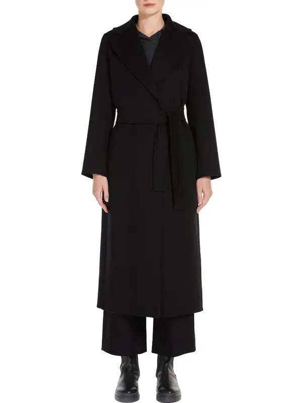Max Mara Poldo Wool Belted Coat - Black