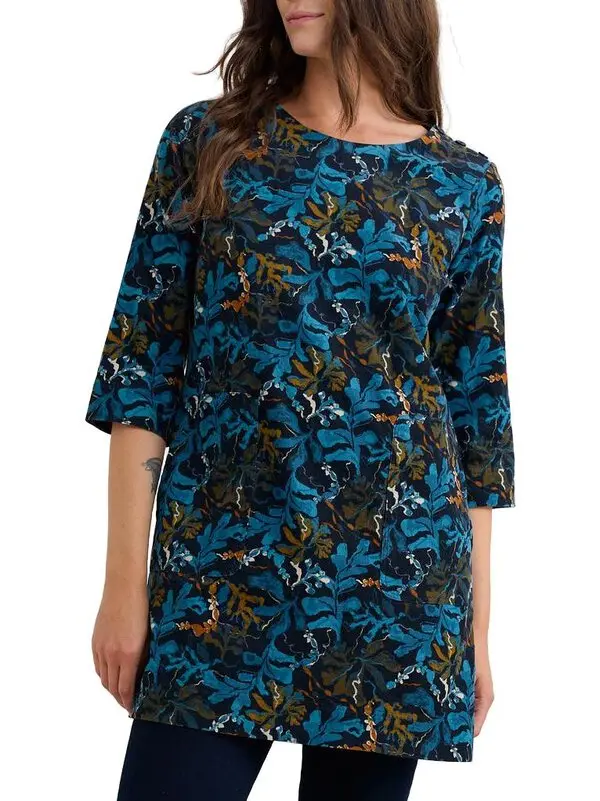 SEASALT CORNWALL Floral Pincord Tunic - Floating Fronds Maritime