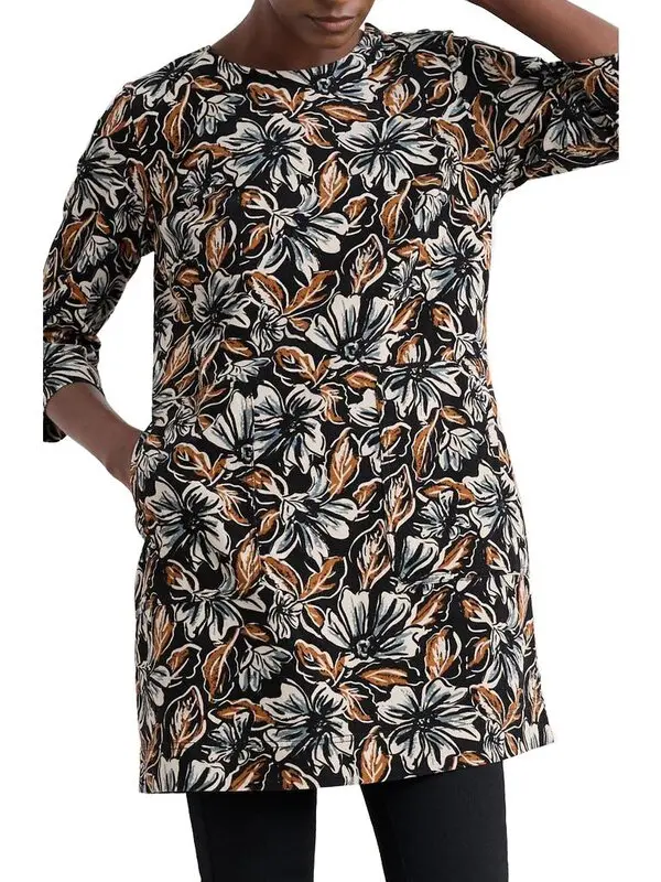 SEASALT CORNWALL Floral Pincord Tunic - Mallow Blooms Onyx