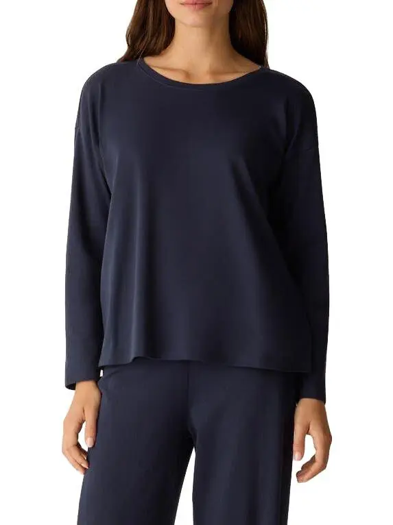 Eileen Fisher Boxy Organic Cotton Top - Ink
