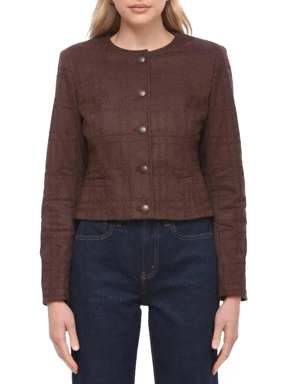Bagatelle Faux Suede Cropped Jacket - Bitter