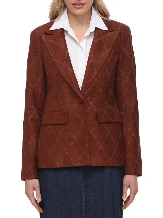 Bagatelle Faux Suede Blazer - Cognac