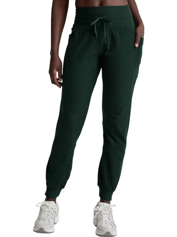 Beyond Yoga Go Pocket Space Dye Joggers - Dark Spruce Green Heather