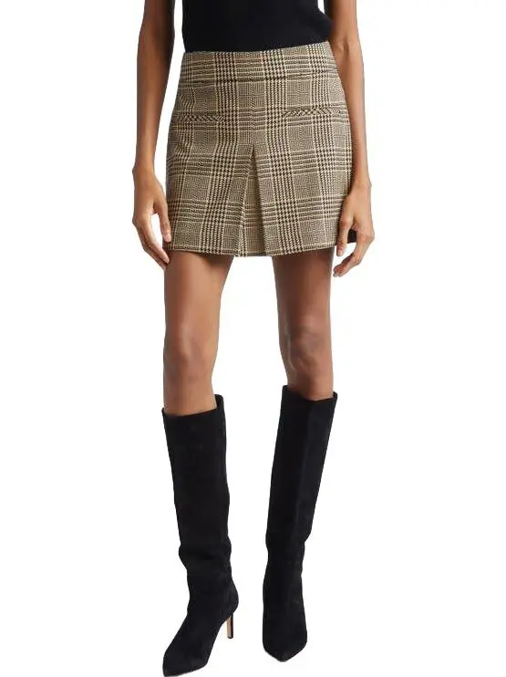 Veronica Beard A-line Houndstooth Mini Skirt - Black Multi
