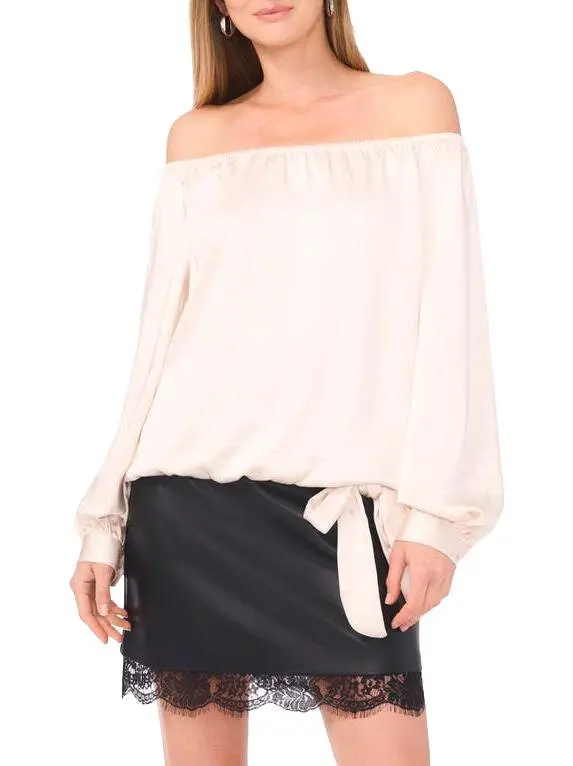 Vince Camuto Off-the-shoulder Satin Top - Birch