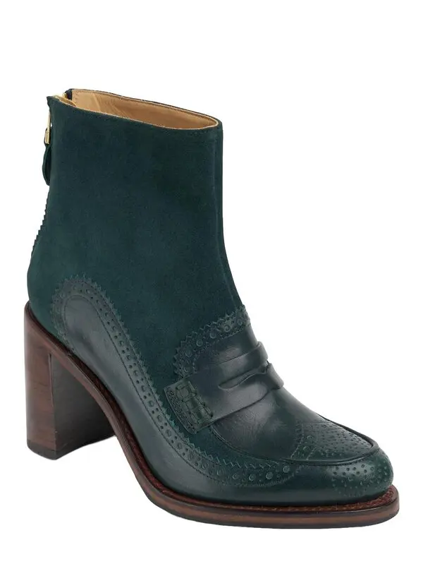 The Office Of Angela Scott Miss Sabrina Wingtip Bootie - Hunter Green