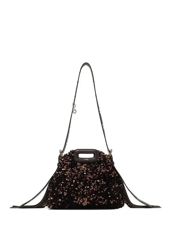 Maje Sequined Mini Bag - Brown