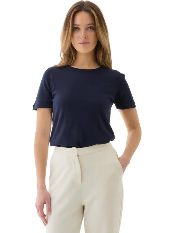 ETOILE Extrafine Double Layer Cashmere Crewneck - Navy