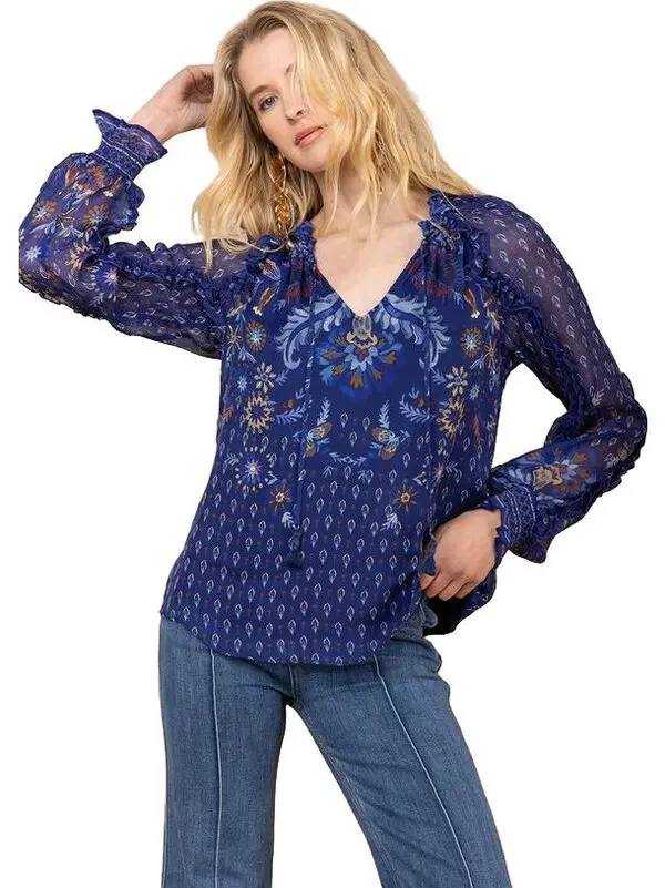 Hale Bob Robin Chiffon Blouse - Black