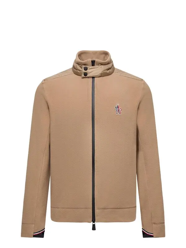 Moncler Fleece Zip-up Sweatshirt - Beige