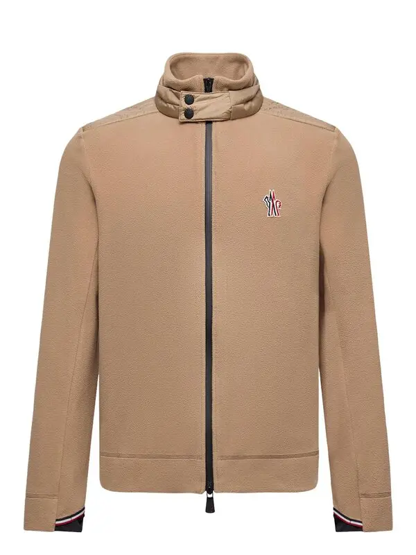 Moncler Fleece Zip-up Sweatshirt - Beige