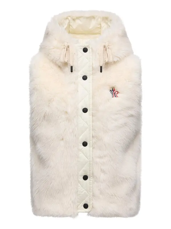 Moncler Arve Hooded Down Vest - White