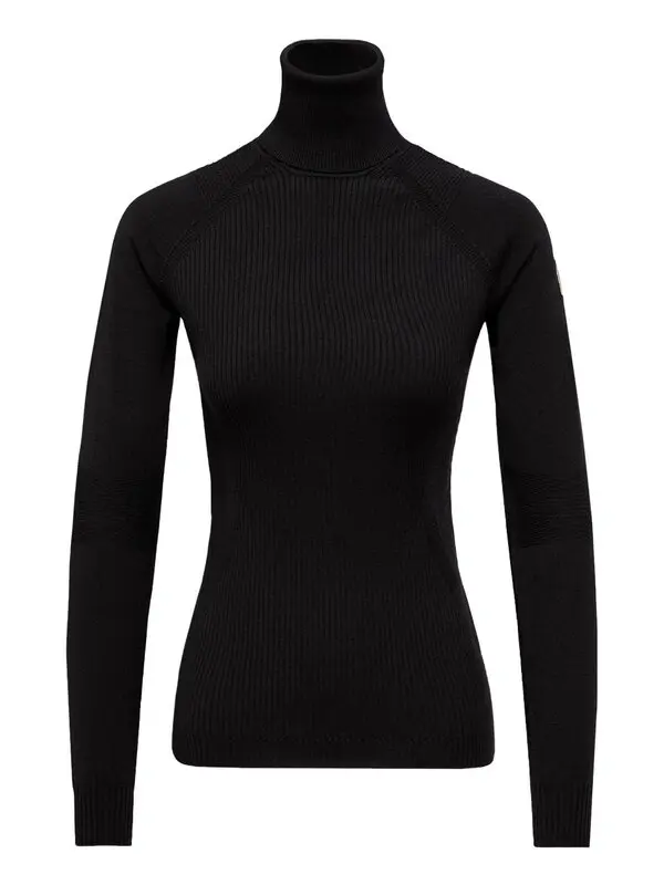 Moncler Wool Blend Turtleneck Sweater - Black