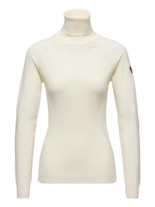 Moncler Wool Blend Turtleneck Sweater - White